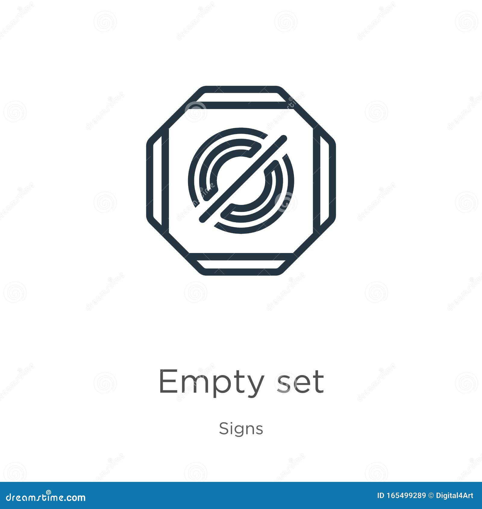 Empty Set Icon. Thin Linear Empty Set Outline Icon Isolated on White ...