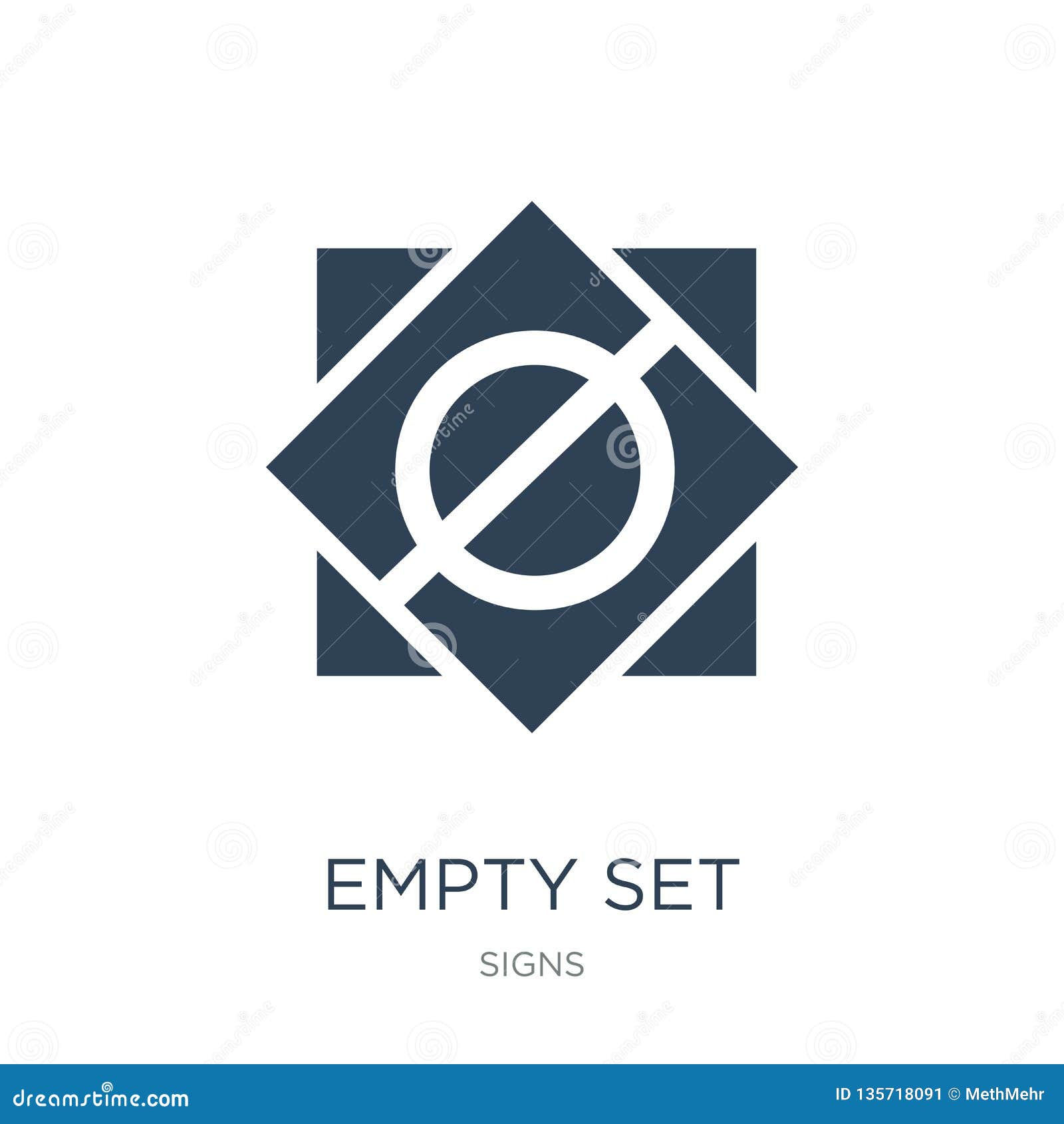 Empty Set Icon in Trendy Design Style. Empty Set Icon Isolated on White ...