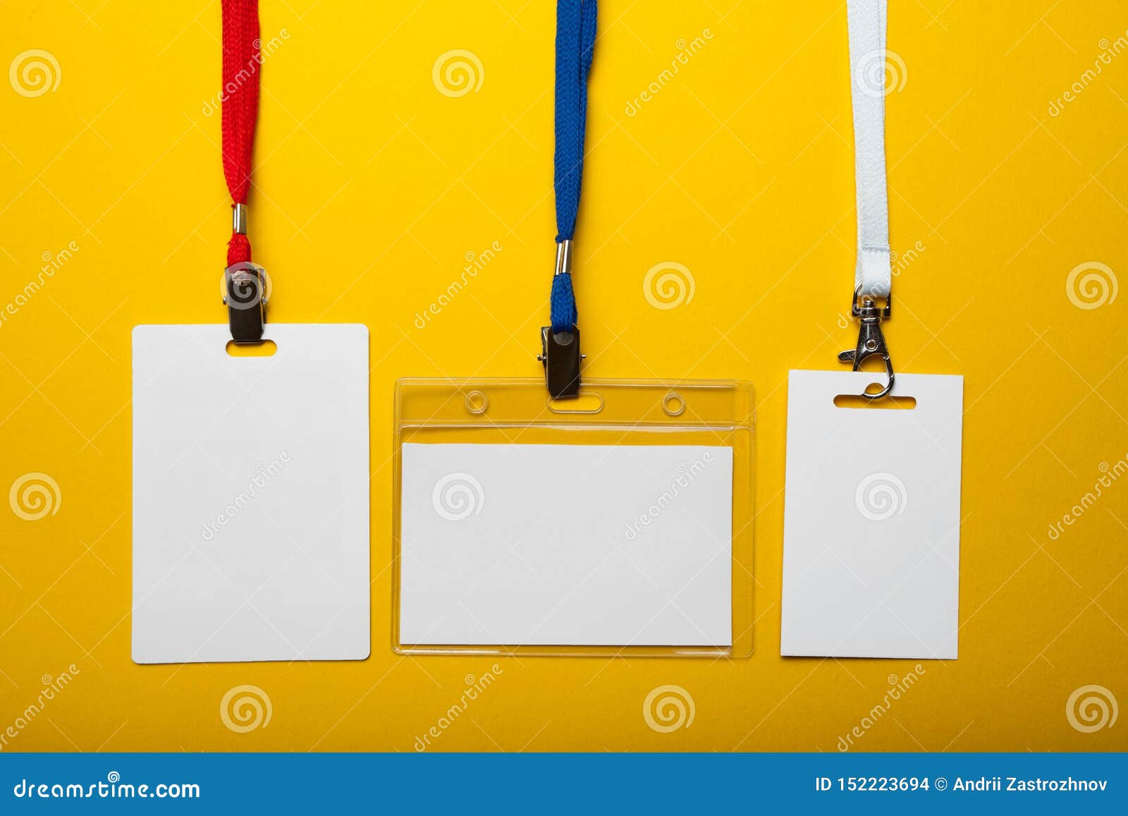 Empty Set Of ID Badge Isolated On Yellow Background Stock Photo - Image ...