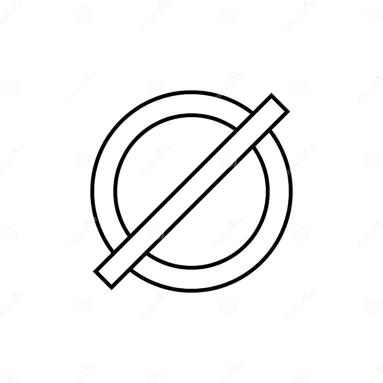 Empty Set or Null Set or Slashed Zero Icon Symbol in Mathematics Stock ...