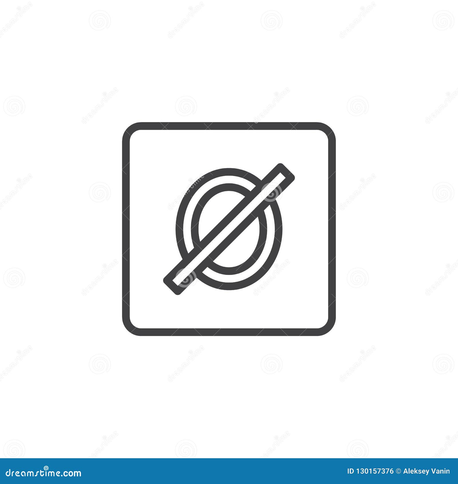 Empty set outline icon stock vector. Illustration of math - 130157376