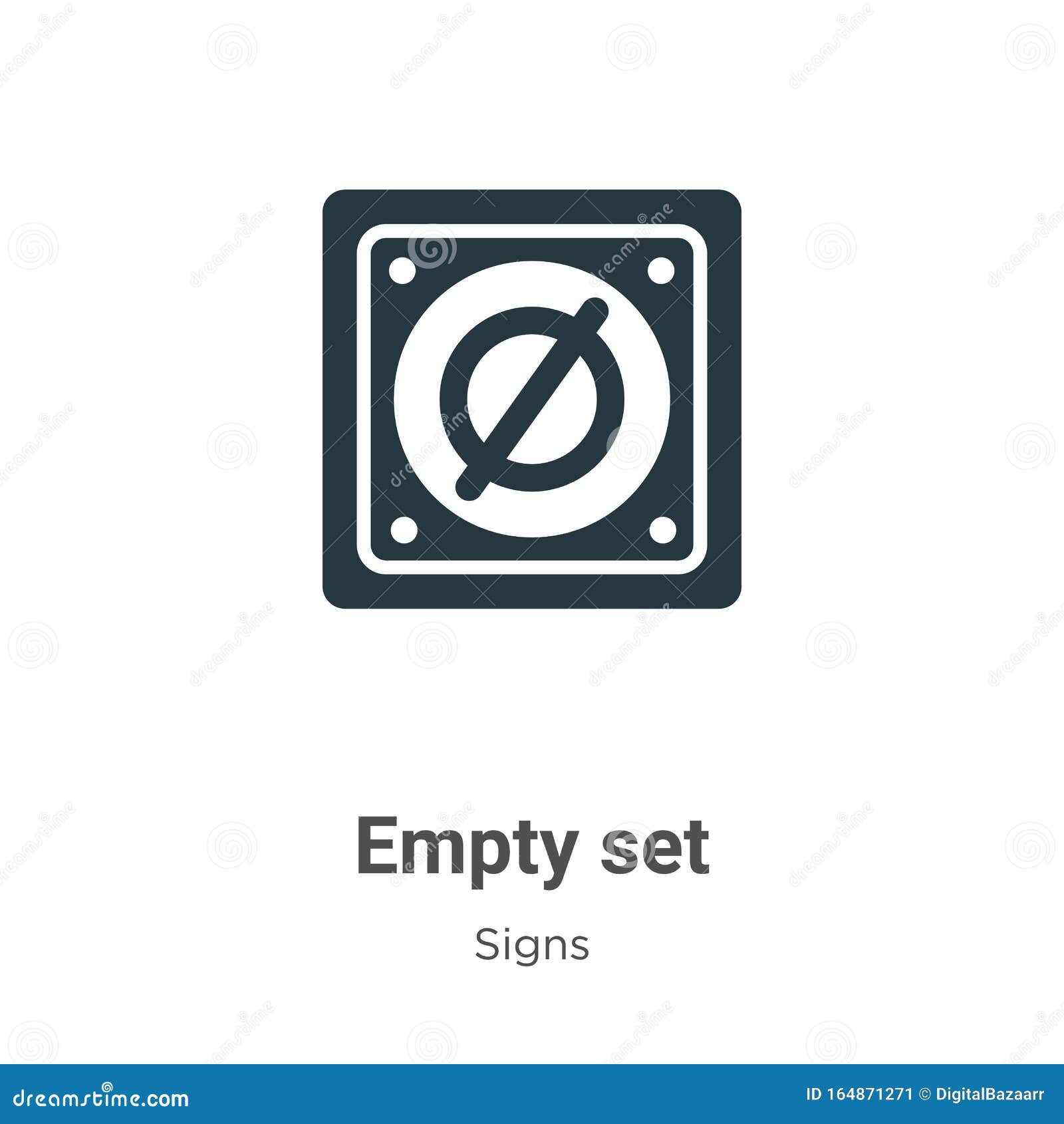 Empty Set Vector Icon on White Background. Flat Vector Empty Set Icon ...