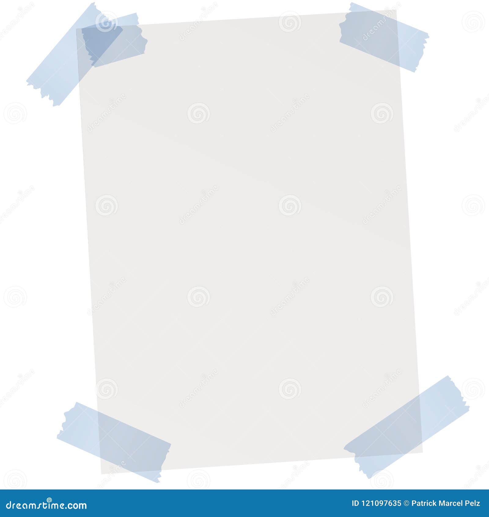 Empty Sheet of Paper with Adhesive Tape Stock Vector - Illustration of ...
