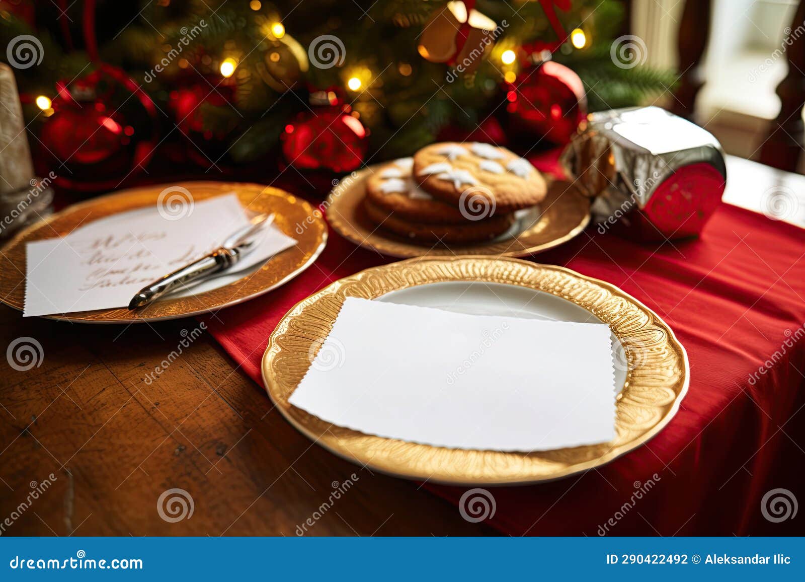 Empty Sheet of Paper in the Plate at the Kitchen Table. Copy Space, Add ...