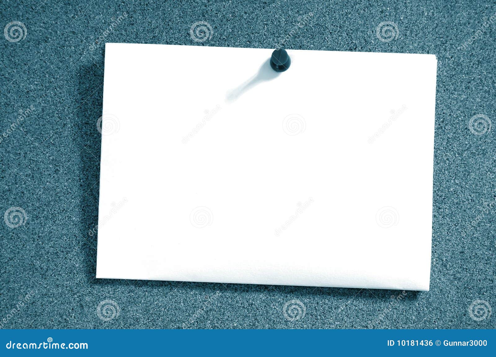 Empty Sheet Paper with Push Pin Stock Photo - Image of board, corkboard ...