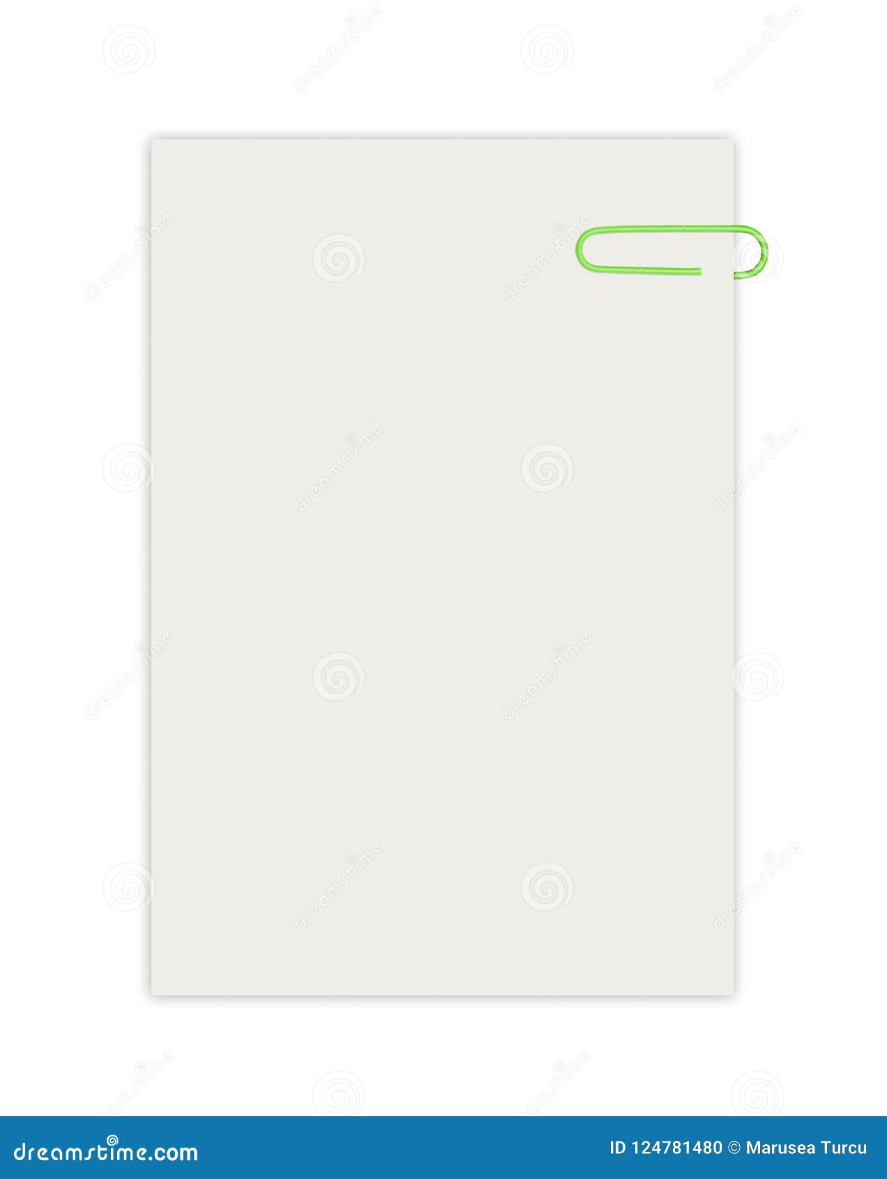 Empty Sheet with Paperclip Isolated Stock Illustration - Illustration ...