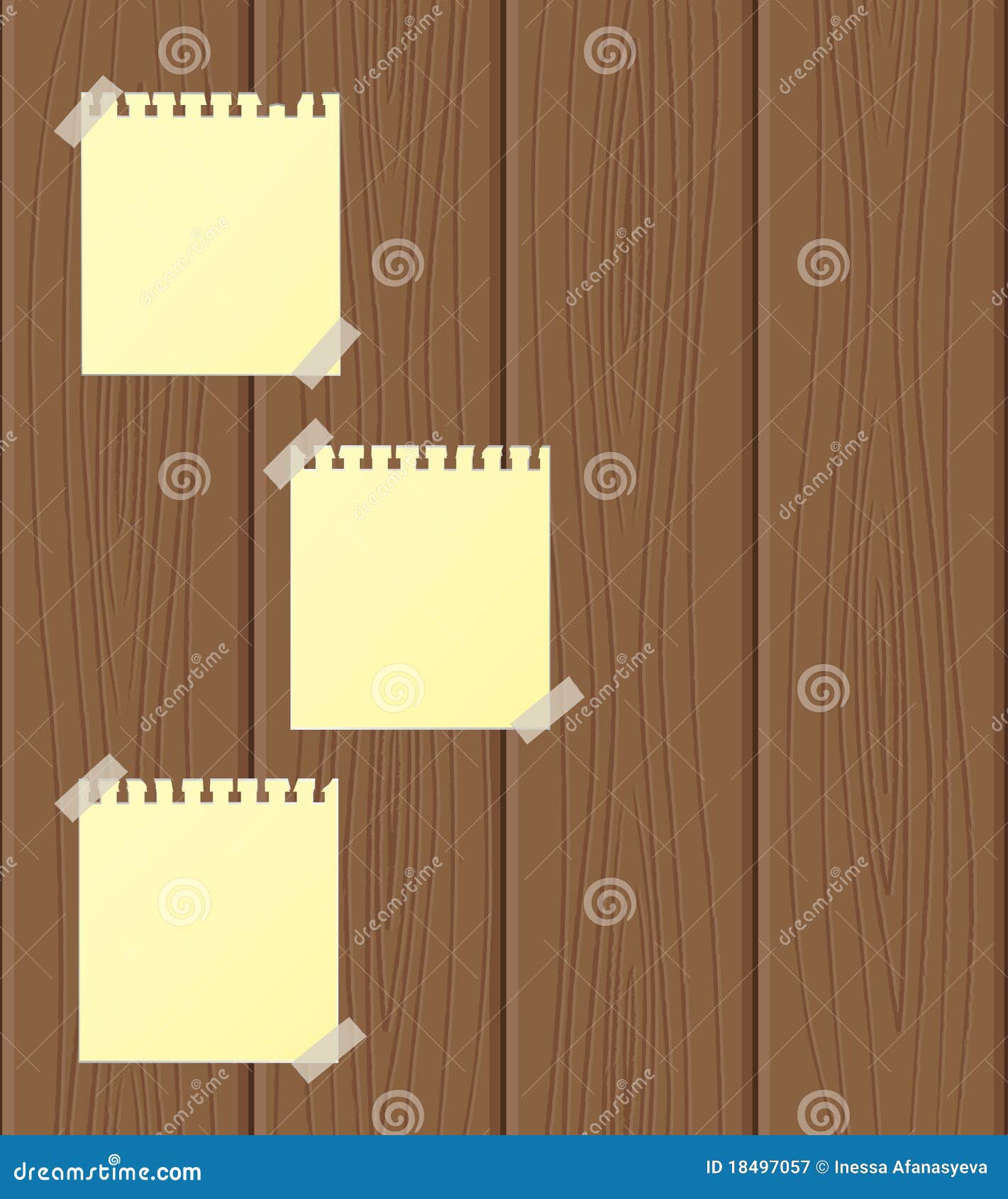 Empty Sheets of Paper Attached To Wooden Stock Vector - Illustration of ...