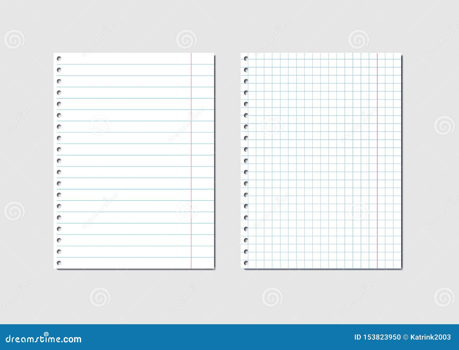 Empty Sheets of School Exercise Book are Checkered and Linear. Stock ...