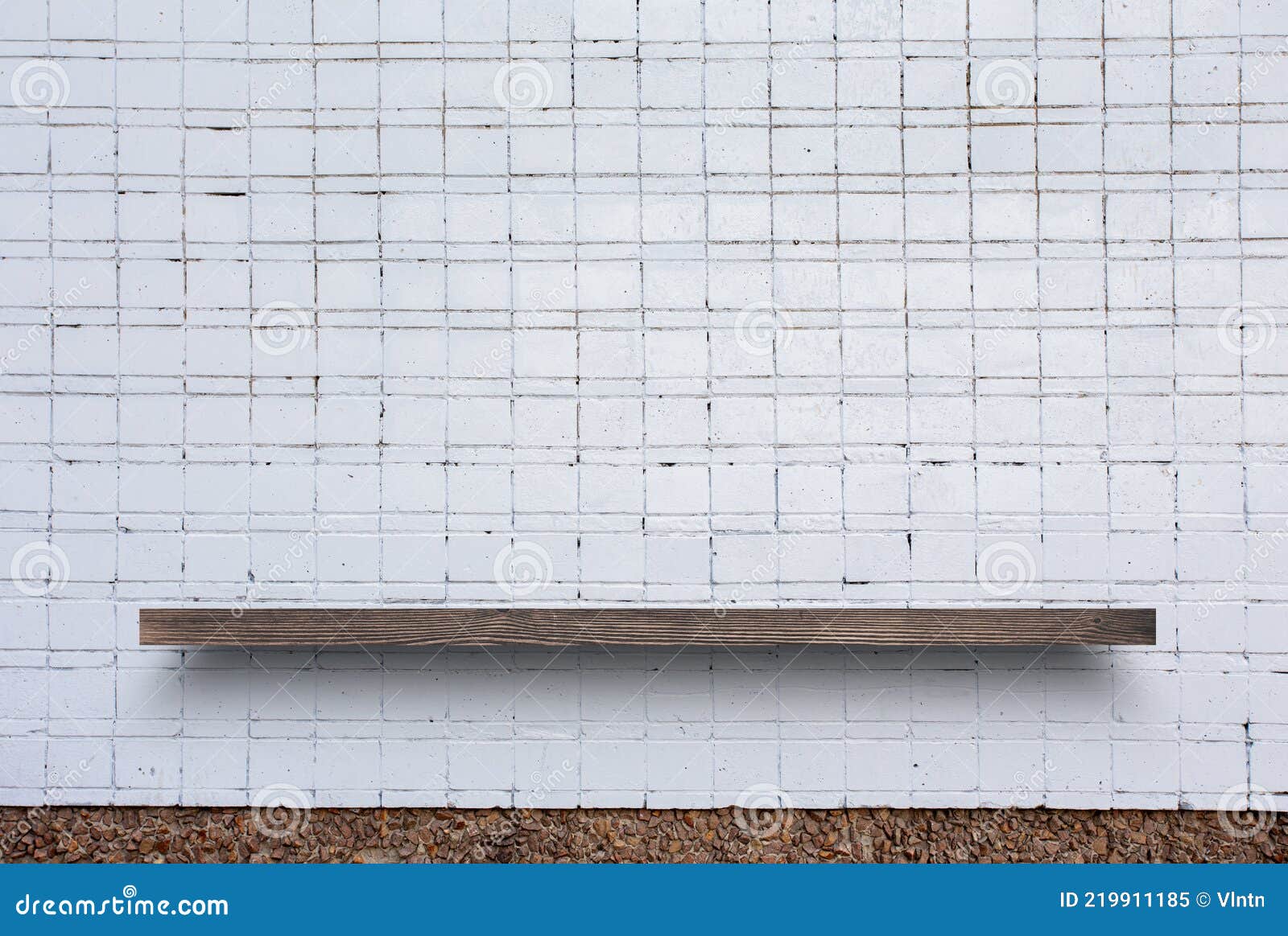 Empty shelf on wall stock image. Image of interior, template - 219911185