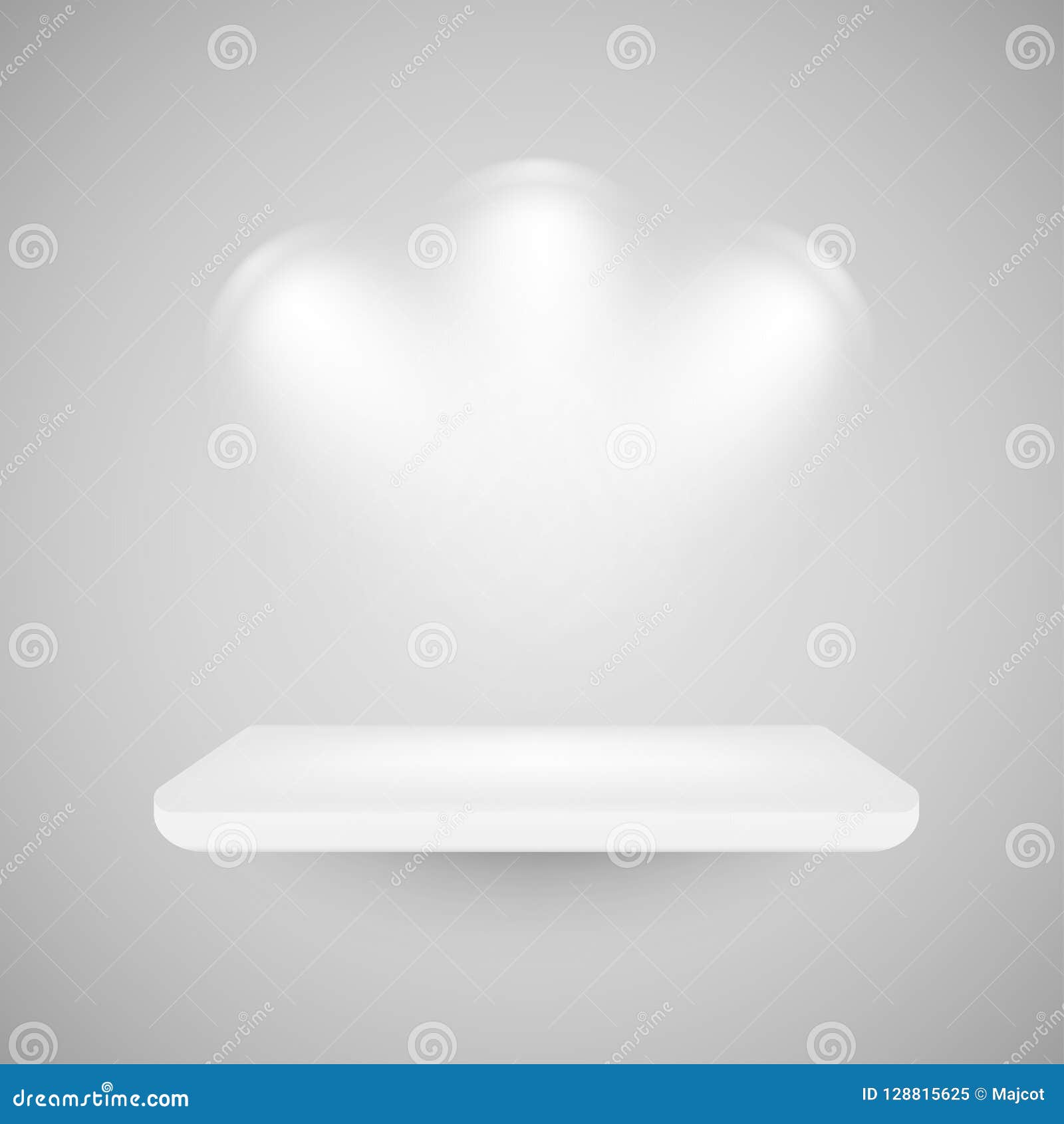 Empty shelf for exhibit. stock vector. Illustration of business - 128815625