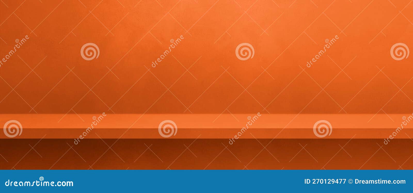 Empty Shelf on a Neon Orange Concrete Wall. Background Template ...