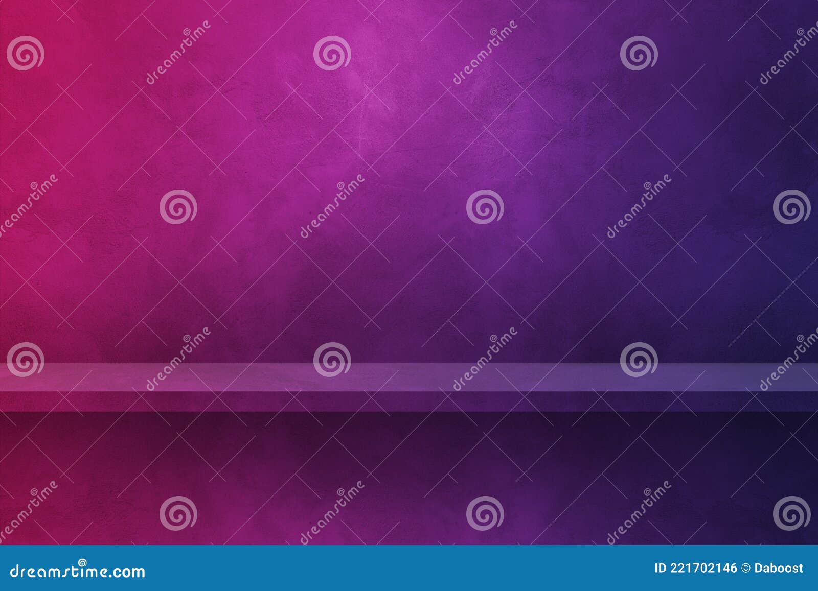 Empty Shelf on a Purple Wall. Background Template. Horizontal Backdrop ...