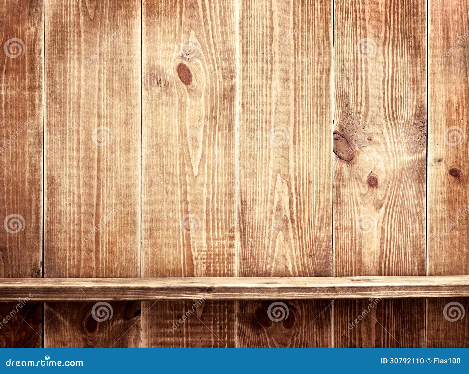 Empty shelf on woode wall stock photo. Image of plank - 30792110