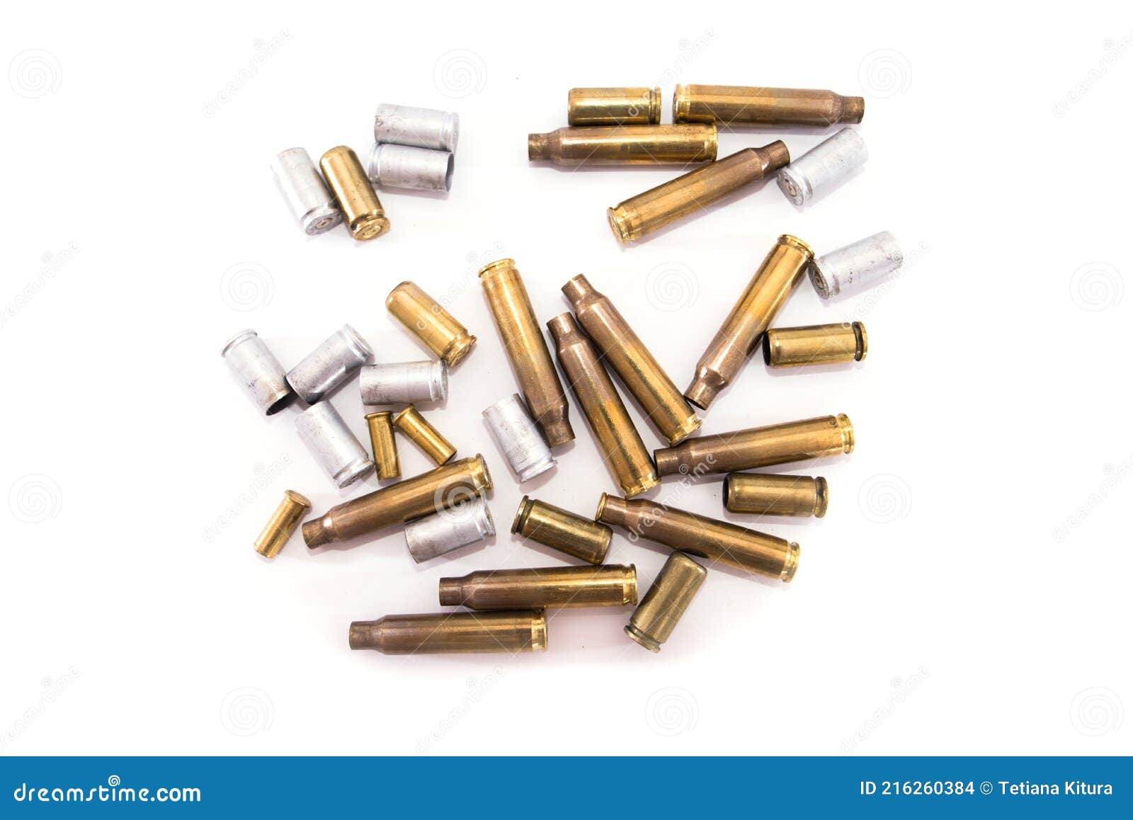 Empty Shells for Shooting on a White Stock Photo - Image of carbine ...