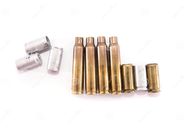Empty Shells for Shooting on a White Stock Photo - Image of empty ...