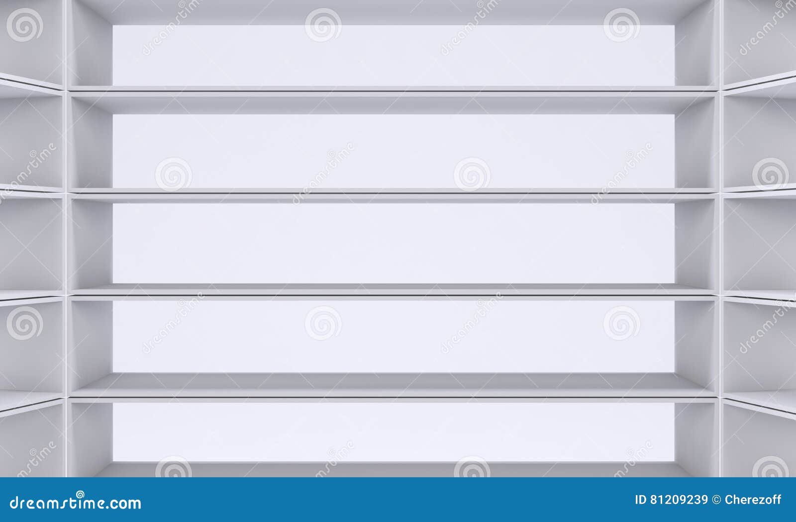 Empty Shelves, Blank Bookcase Library Stock Image - Image of modern ...