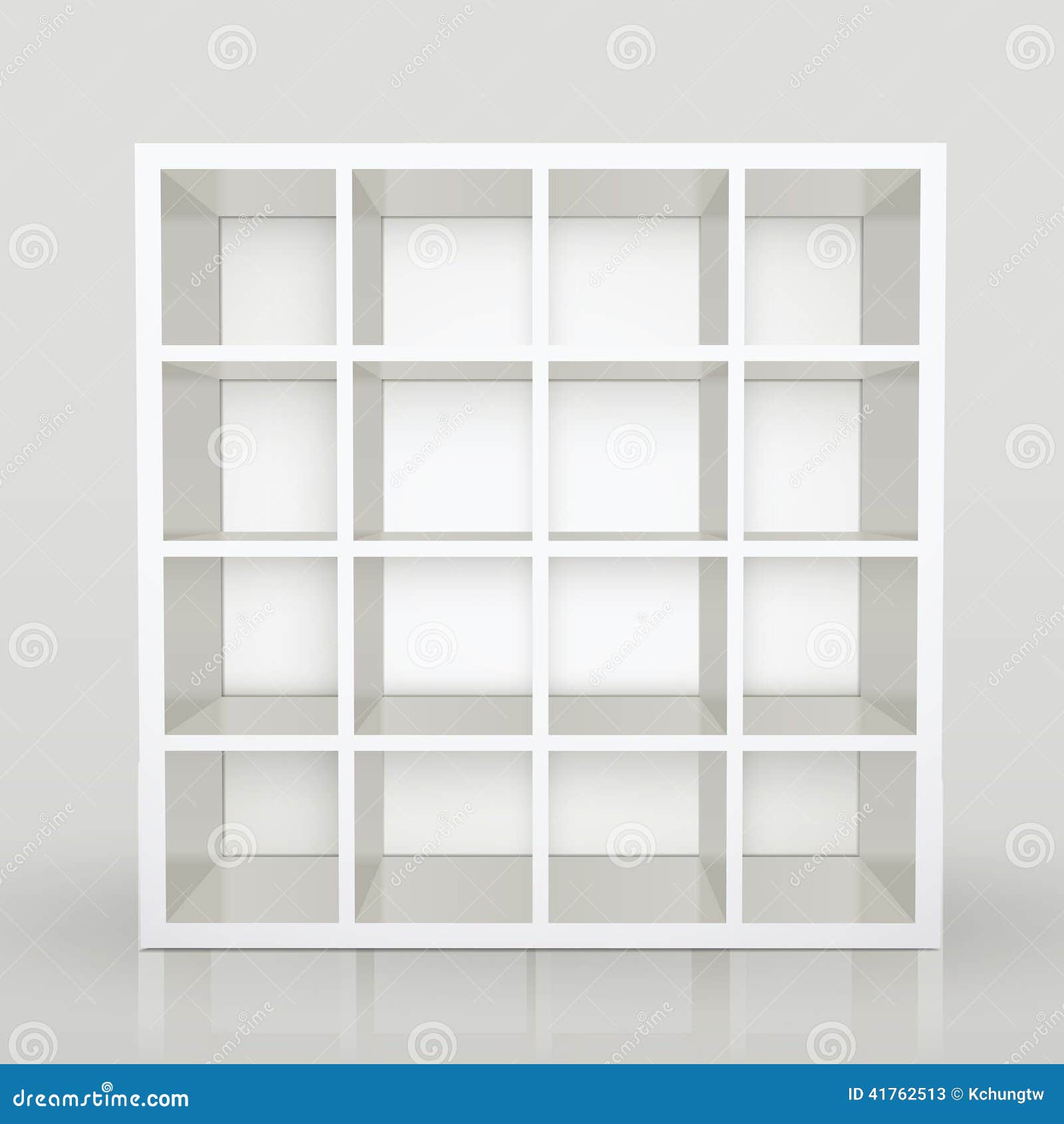 Empty Shelves, Blank Bookcase Library Stock Vector - Illustration of ...