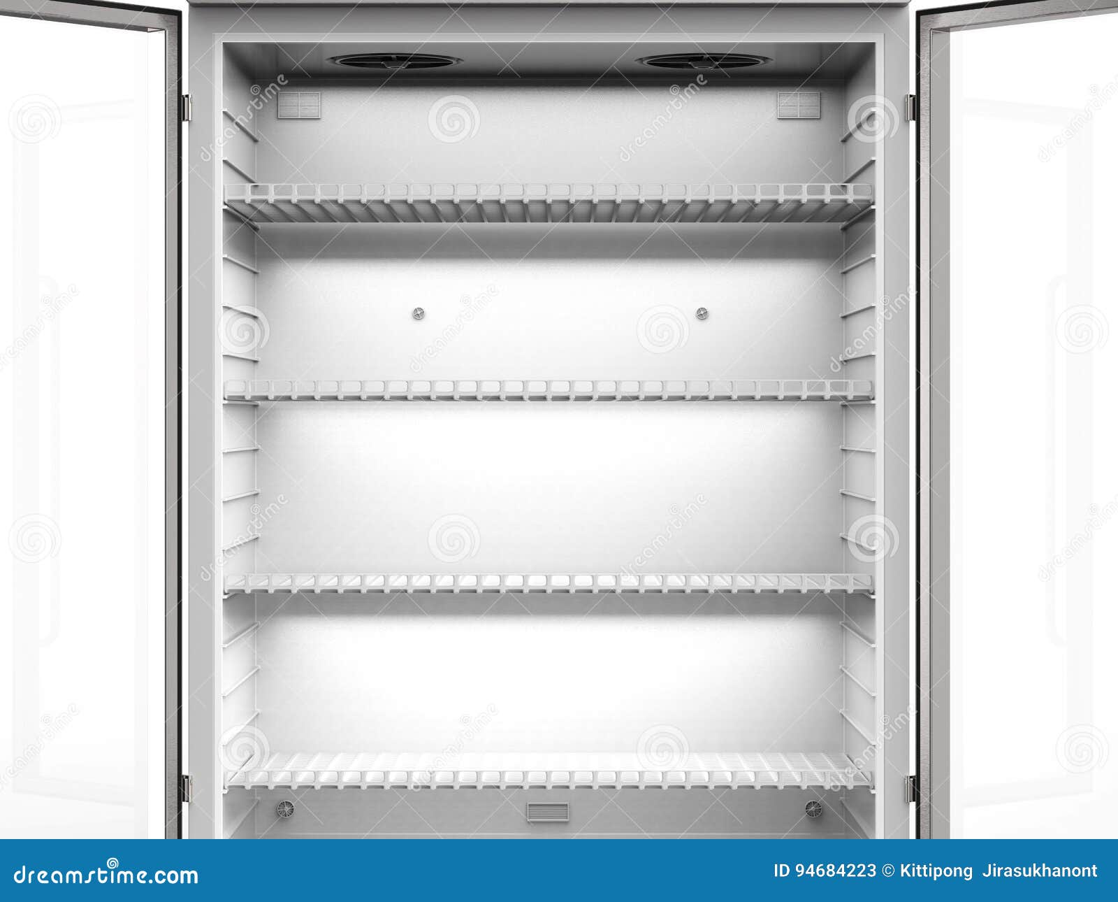 Empty shelves in fridge stock illustration. Illustration of equipment ...