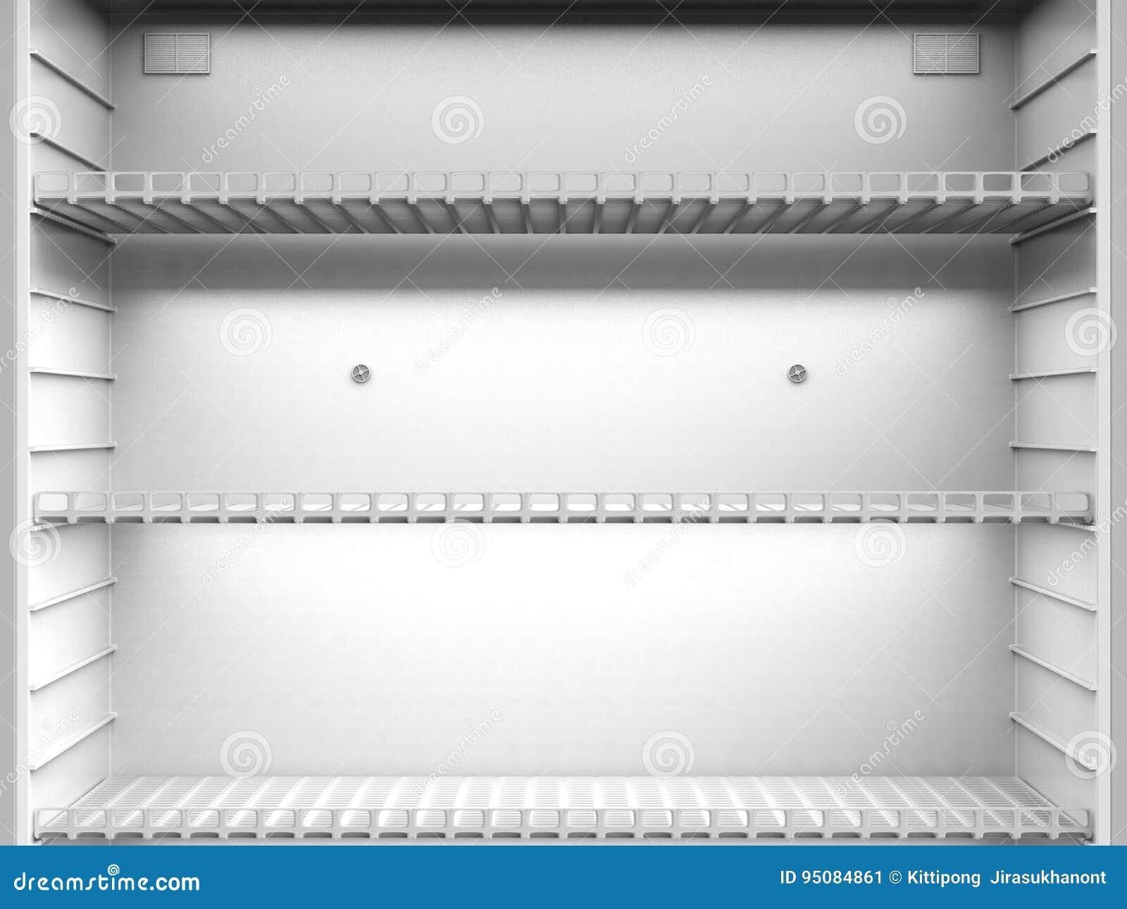 Empty shelves in fridge stock image. Image of blank, appliance - 95084861