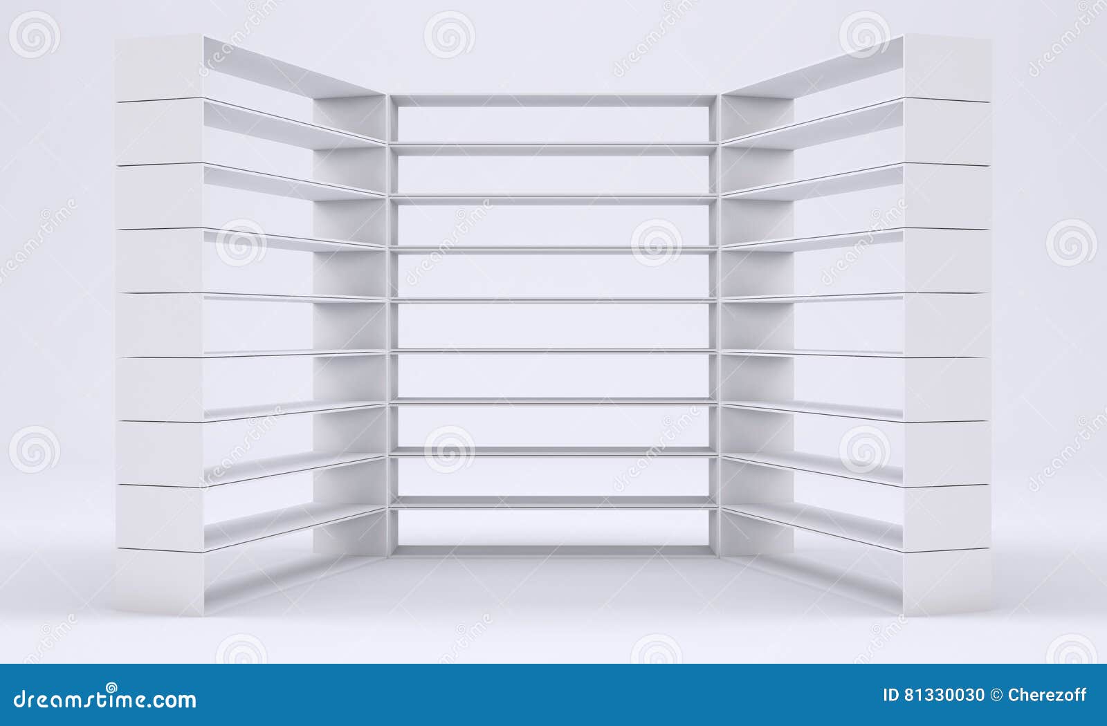 Empty Shelves on Gray Background Stock Illustration - Illustration of ...