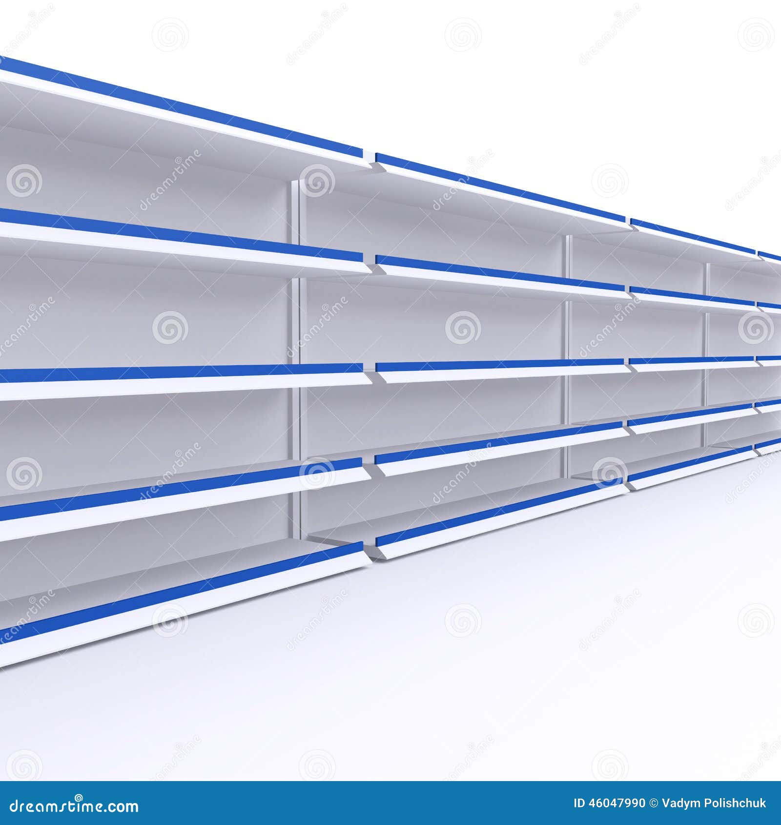 Empty Shelves Isolate on White Background Stock Illustration ...