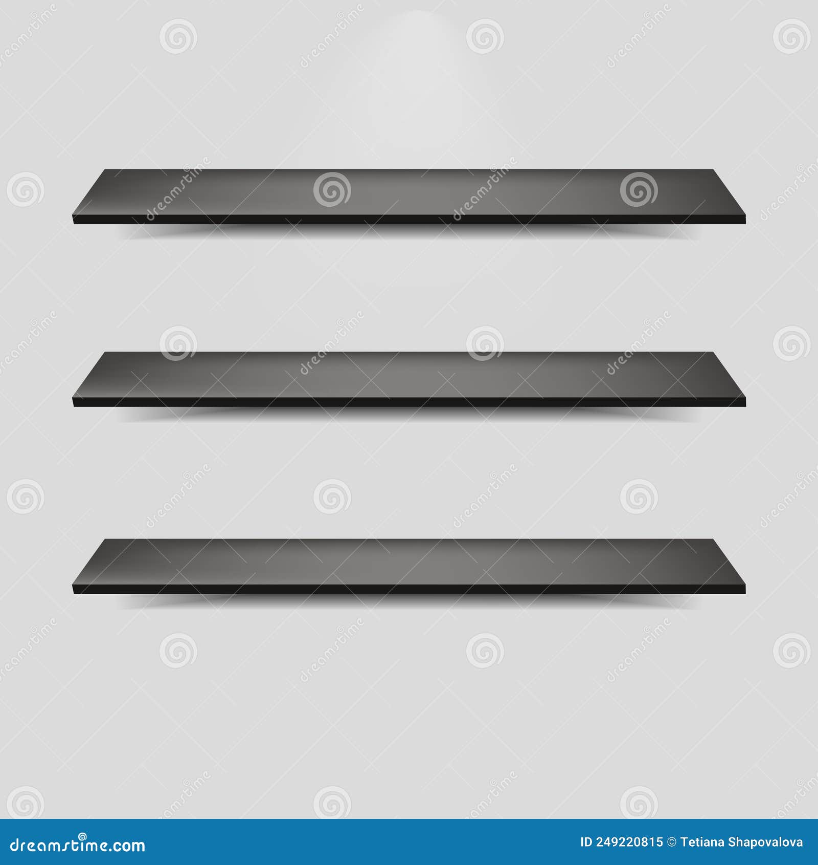 Empty Shelves on Light Grey Background Stock Vector - Illustration of ...