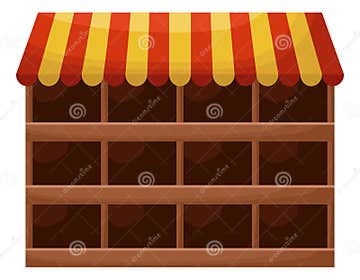Empty shelves of a shop stock vector. Illustration of room - 98630490