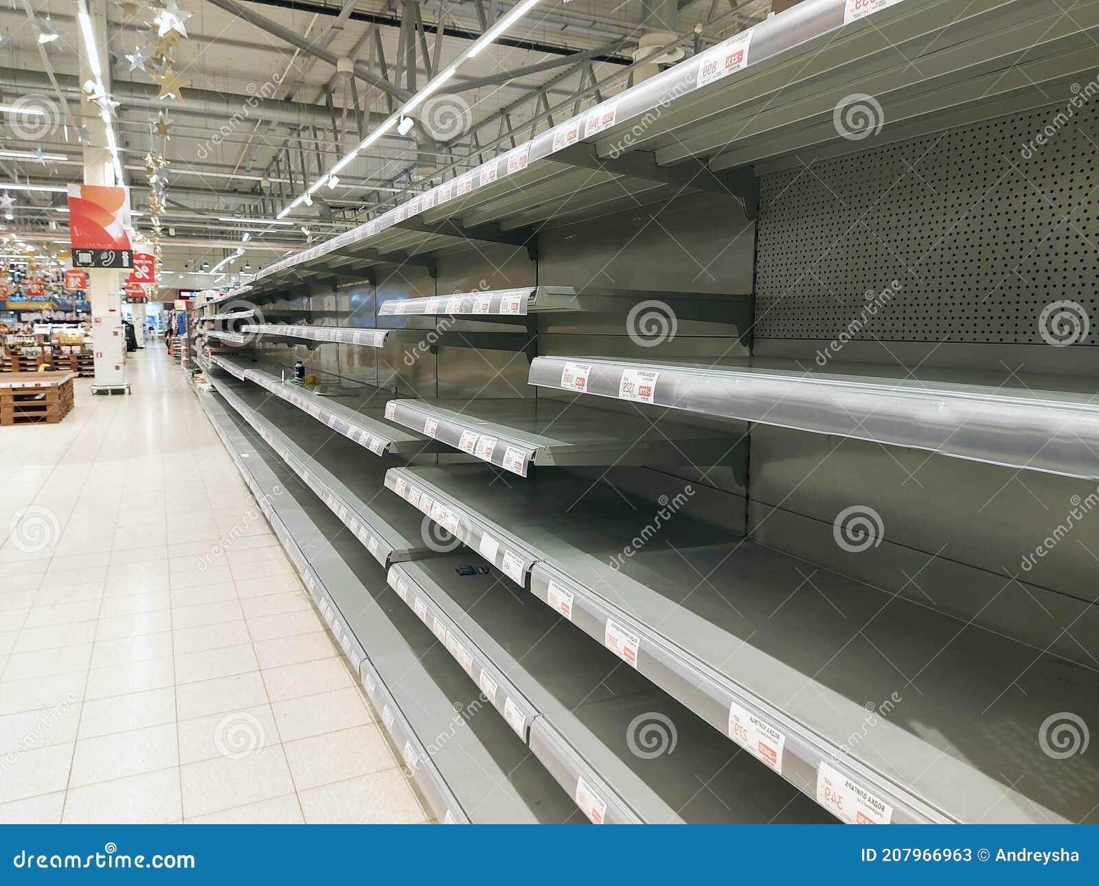 Empty Shelves in Stores. Empty Shelves in Stores.Supermarket Shelves in ...