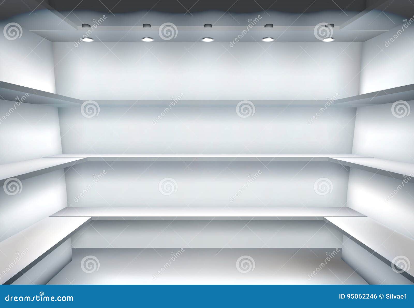 Empty Shelves. Vector Illustration. Stock Vector - Illustration of ...