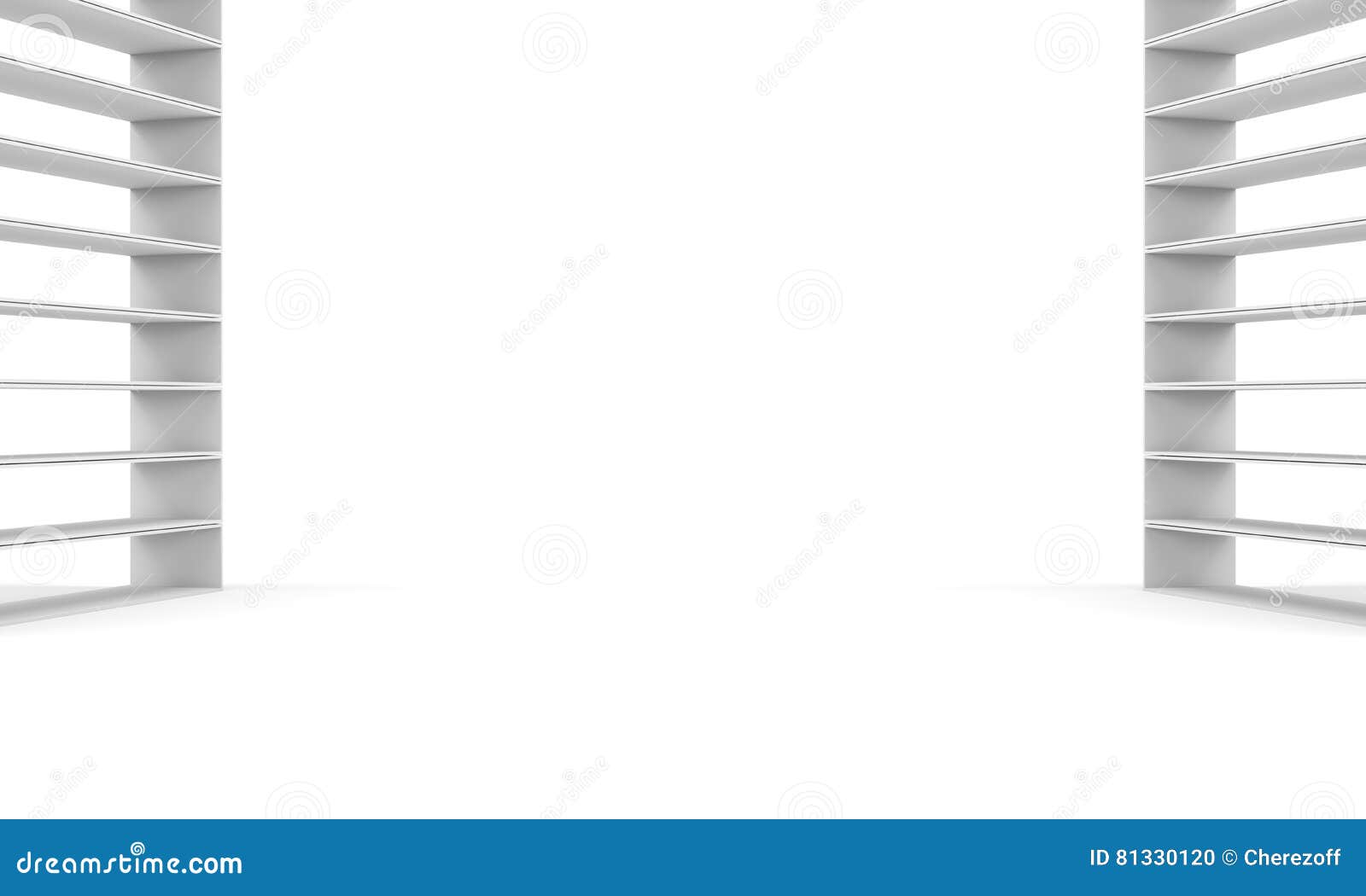 Empty Shelves on White Background Stock Illustration - Illustration of ...