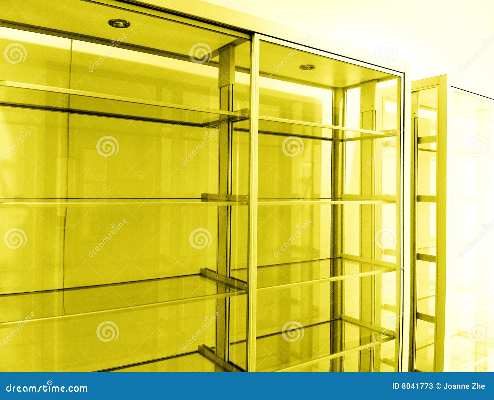 Empty shelving units stock image. Image of golden, doors - 8041773