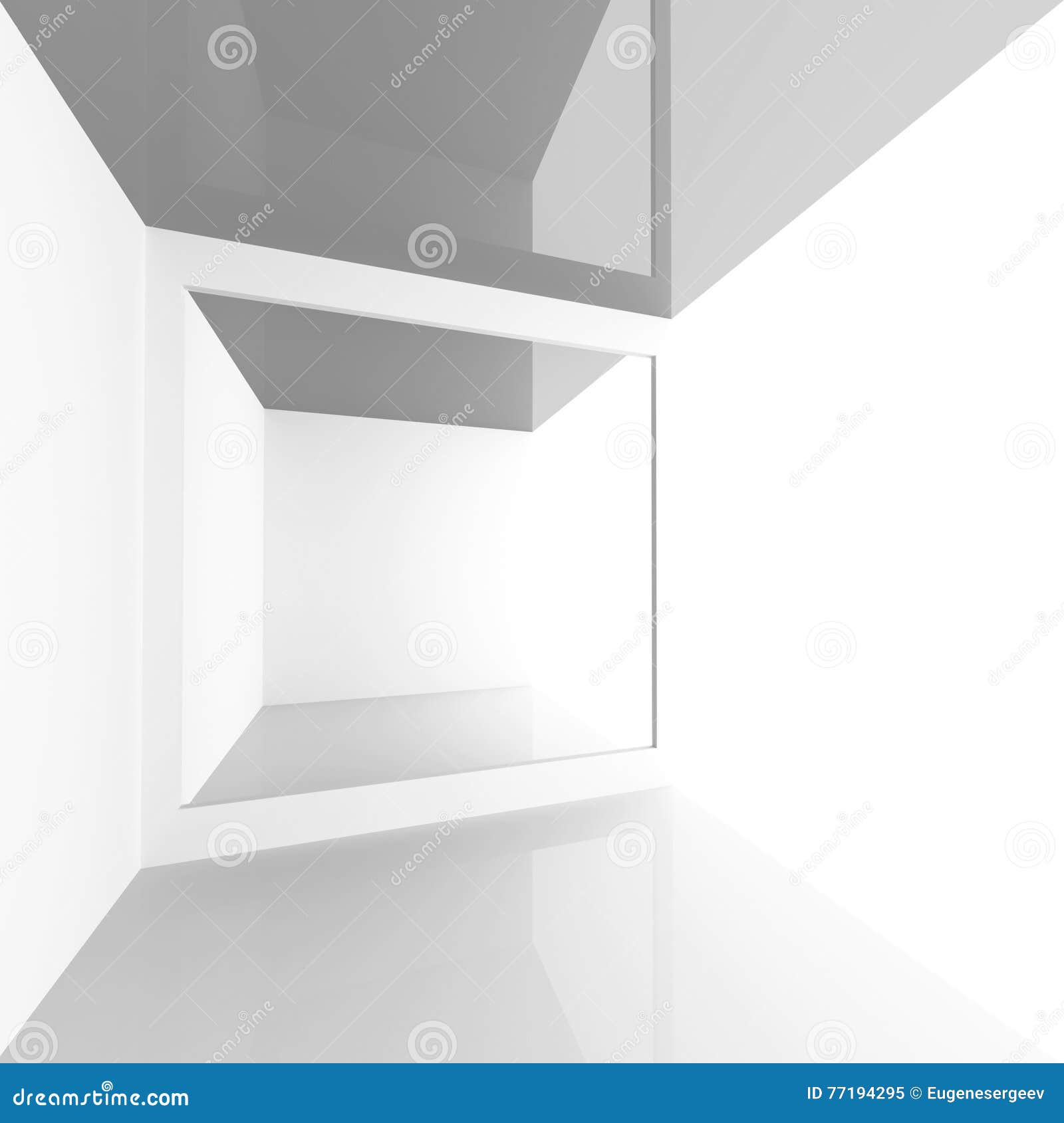 Empty Shining Modern Interior. Square 3d Stock Illustration ...