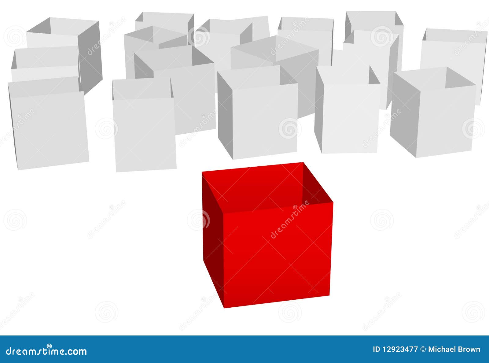 Empty Shipping Cartons One Red Box Front Stock Vector - Illustration of ...