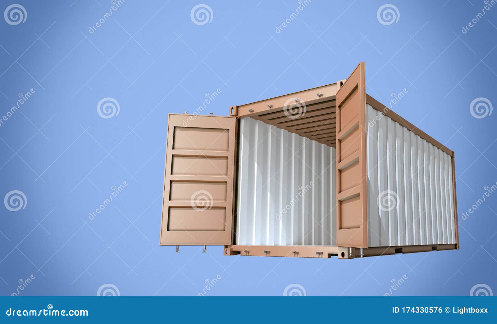 Empty Shipping Container With Open Doors Stock Photo | CartoonDealer ...