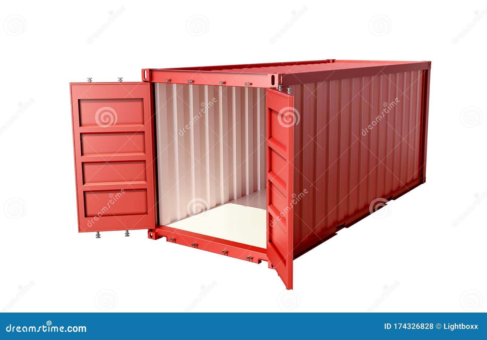 Empty Shipping Container with Open Doors Stock Illustration ...