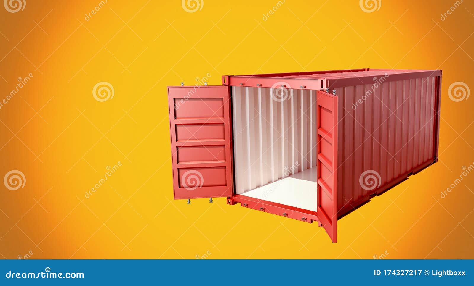 Empty Shipping Container With Open Doors Stock Photo | CartoonDealer ...