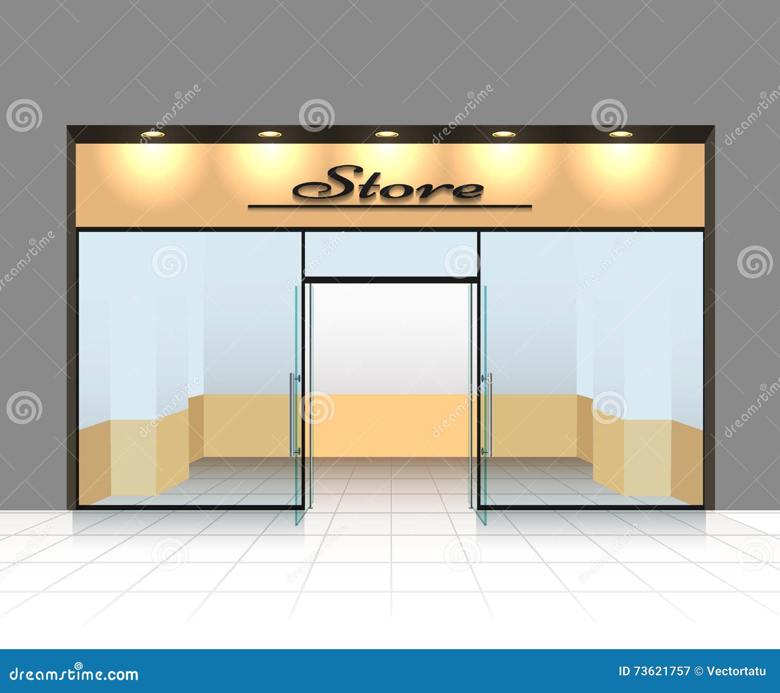 Empty shop front stock vector. Illustration of exterior - 73621757
