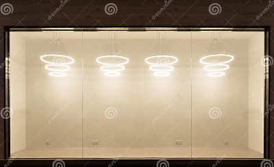 Empty Shop window front stock image. Image of chandelier - 80391845