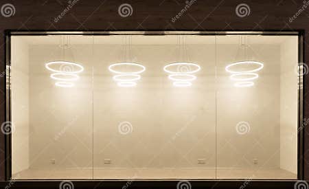 Empty Shop window front stock image. Image of chandelier - 80391845