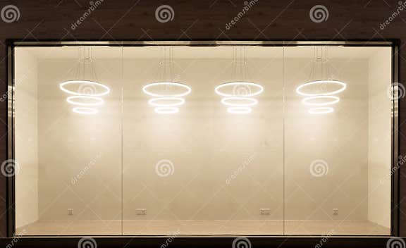 Empty Shop window front stock image. Image of chandelier - 80391845