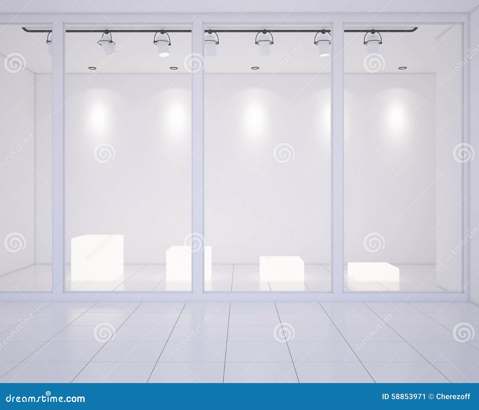 Empty shop-window stock image. Image of showcase, light - 58853971
