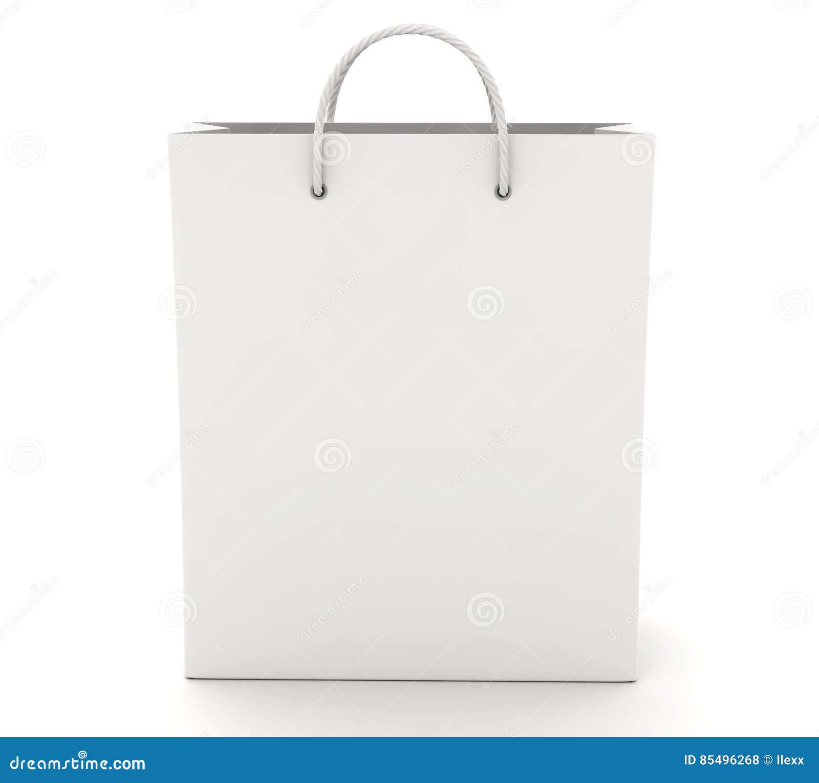Empty Shopping Bag on the White. Front View Stock Illustration ...