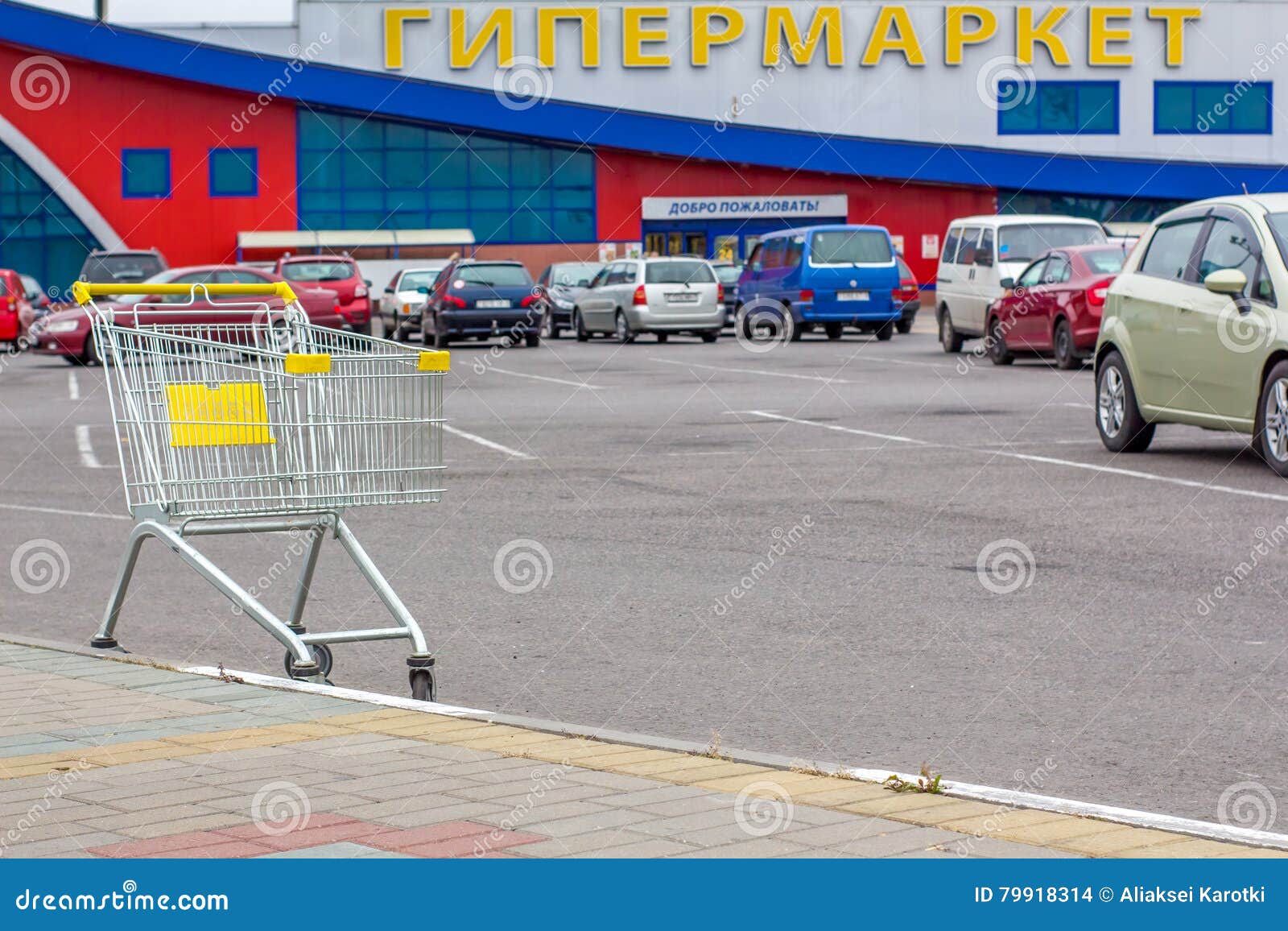 Empty Shopping Cart Hypermarket Outside Editorial Stock Image - Image ...