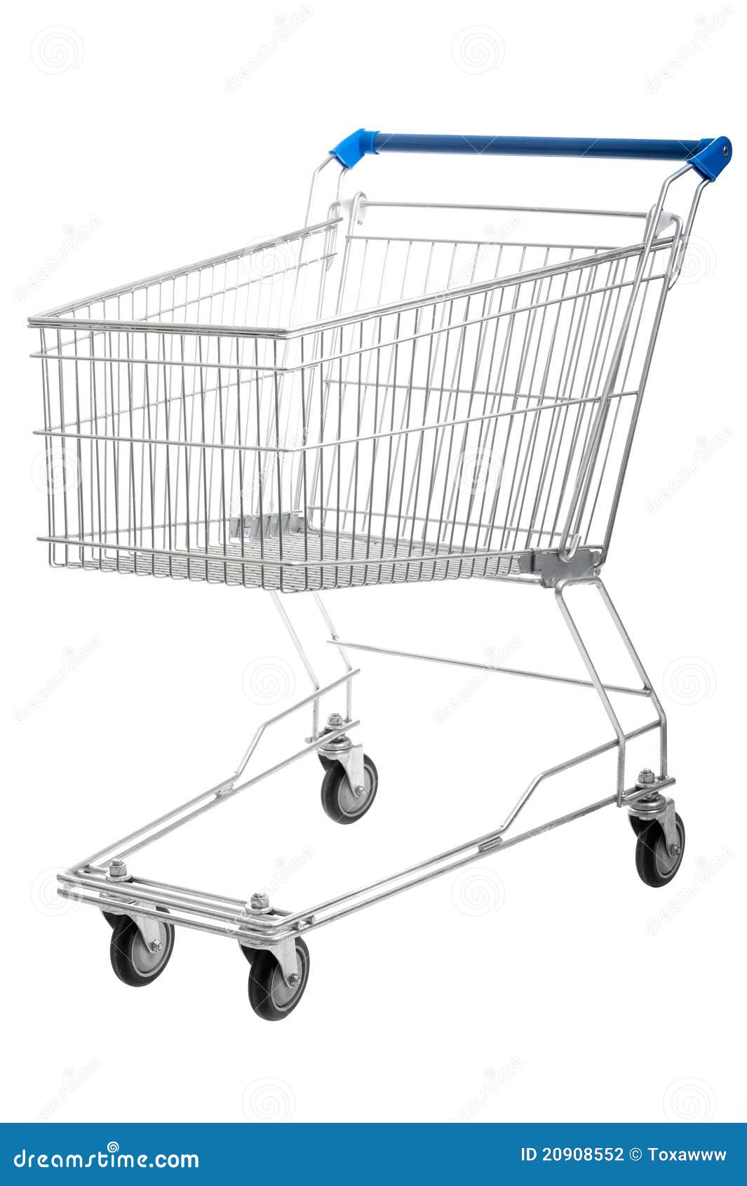 Empty Shopping Cart Isolated Stock Photo - Image of steel, shopping ...