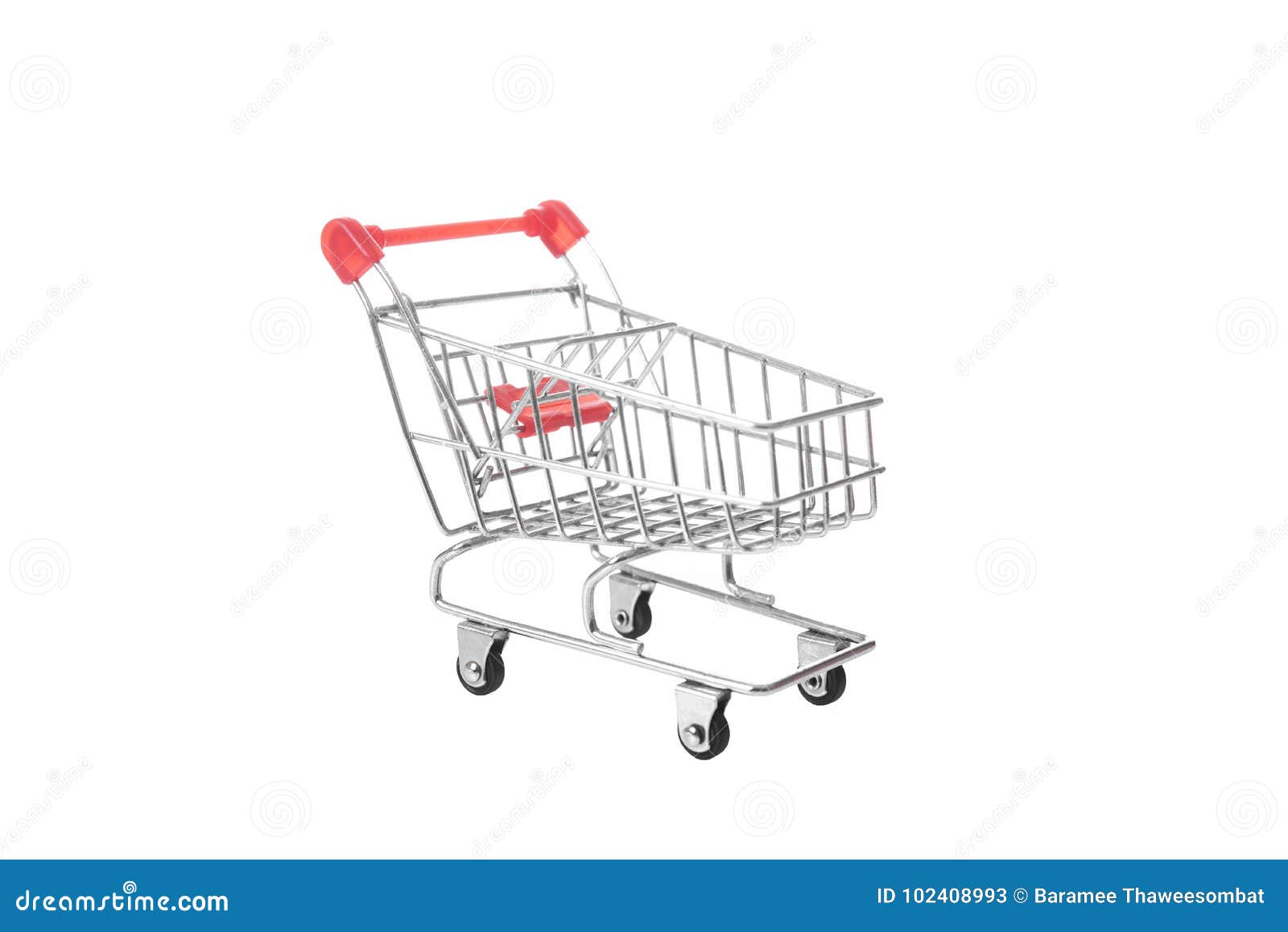 Empty Shopping Cart Isolated on White Background Stock Image - Image of ...