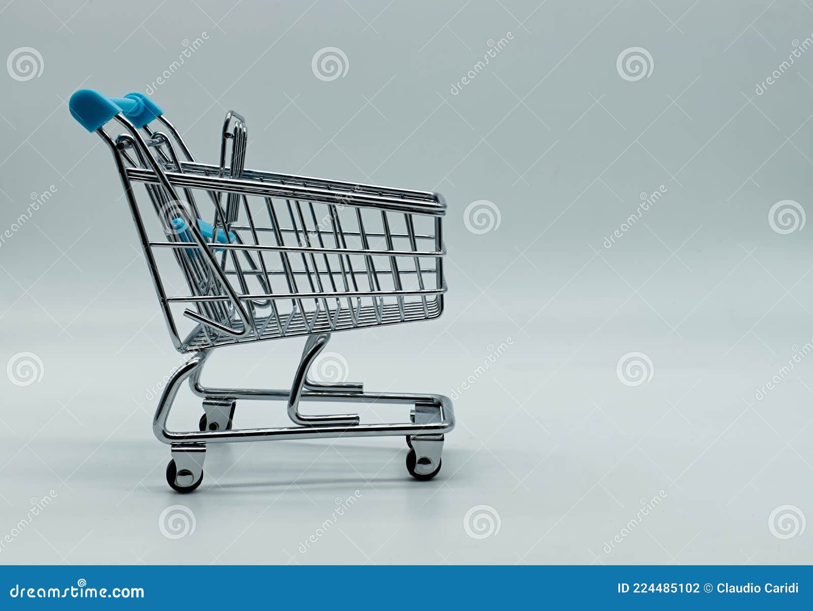 Empty Shopping Cart Isolated on White Background Stock Photo - Image of ...
