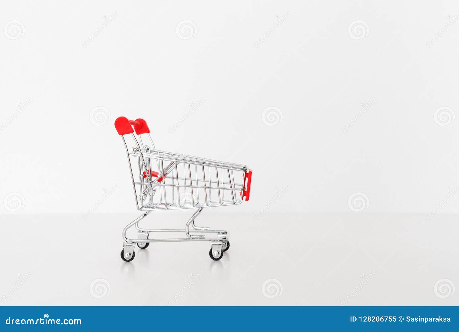 Empty Shopping Cart, Isolated on White Background Stock Image - Image ...