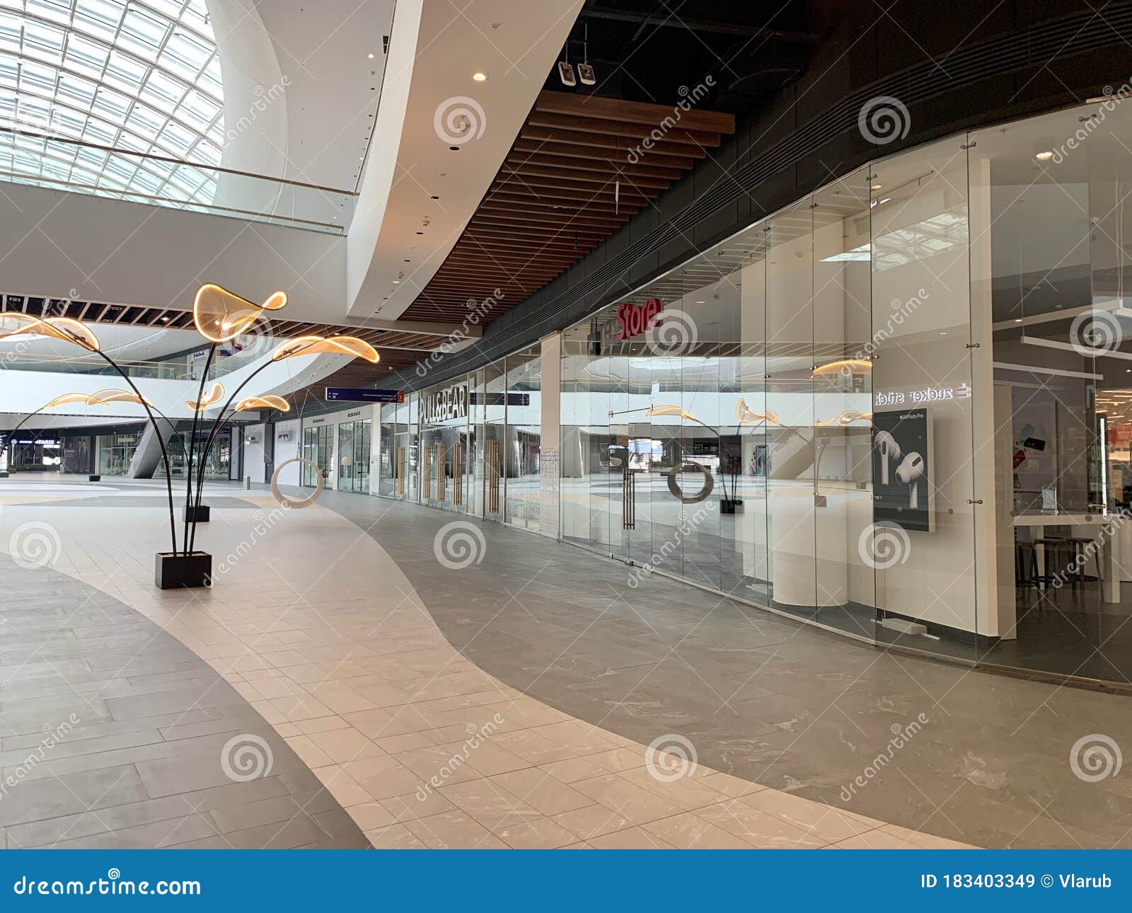 Empty Shopping Mall Interior Editorial Stock Image - Image of windows ...