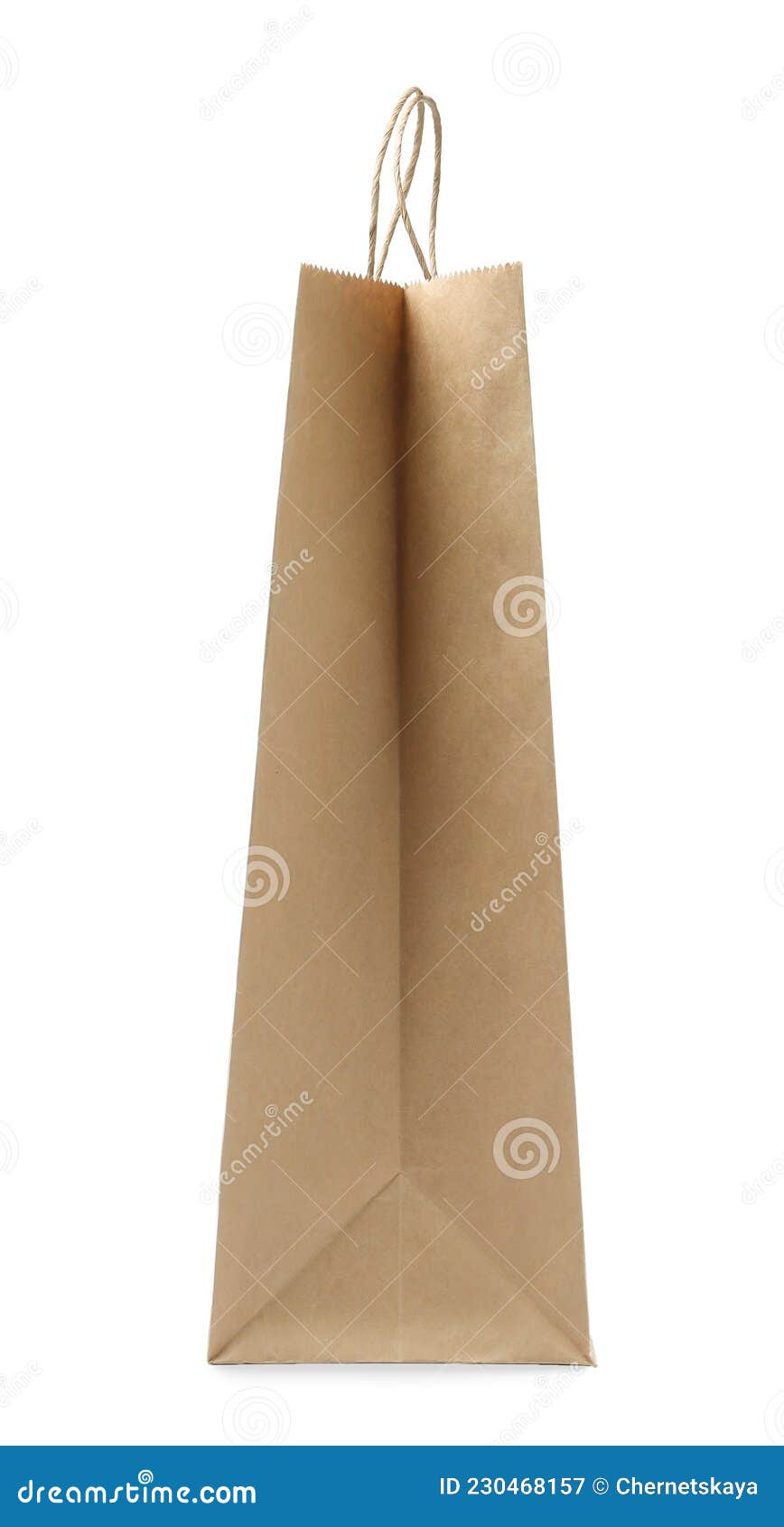 Empty Shopping Paper Bag Isolated on White Stock Image - Image of ...