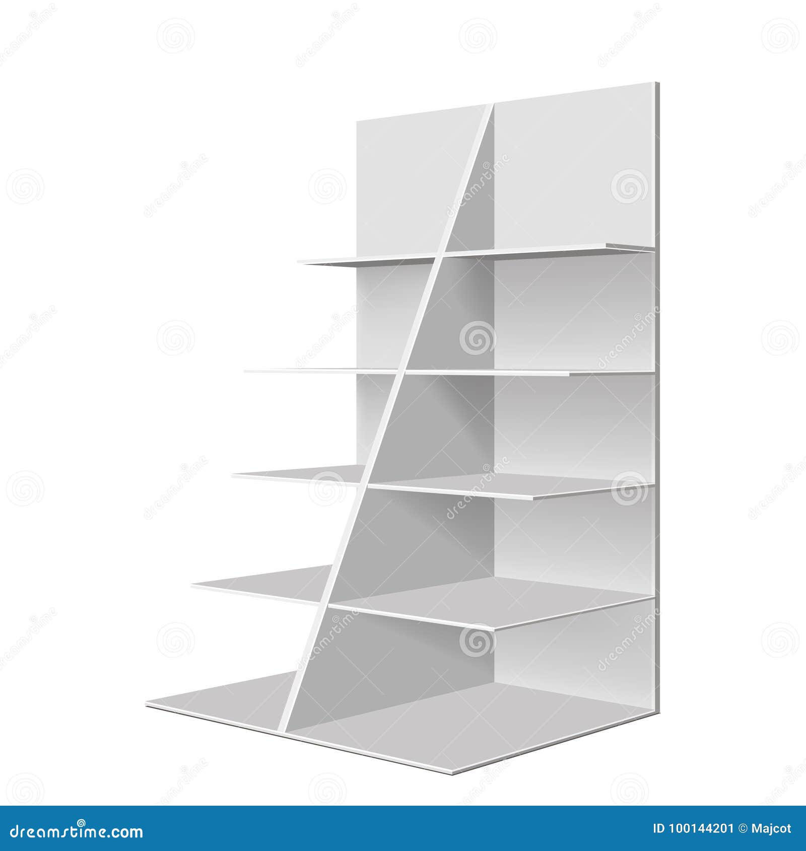 Empty Showcase. Illustration Isolated on White Background Stock Vector ...